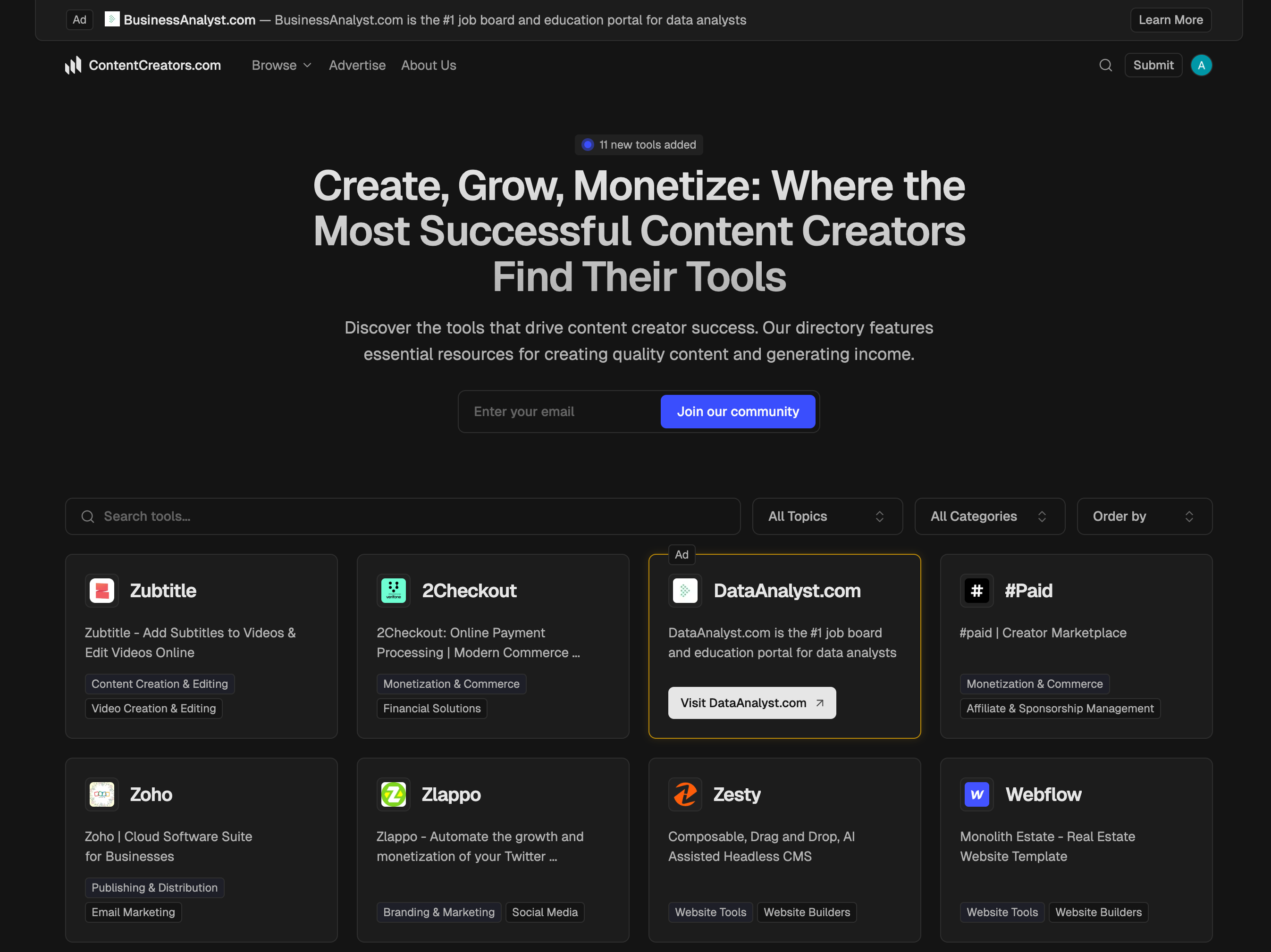 Advertise – ContentCreators.com